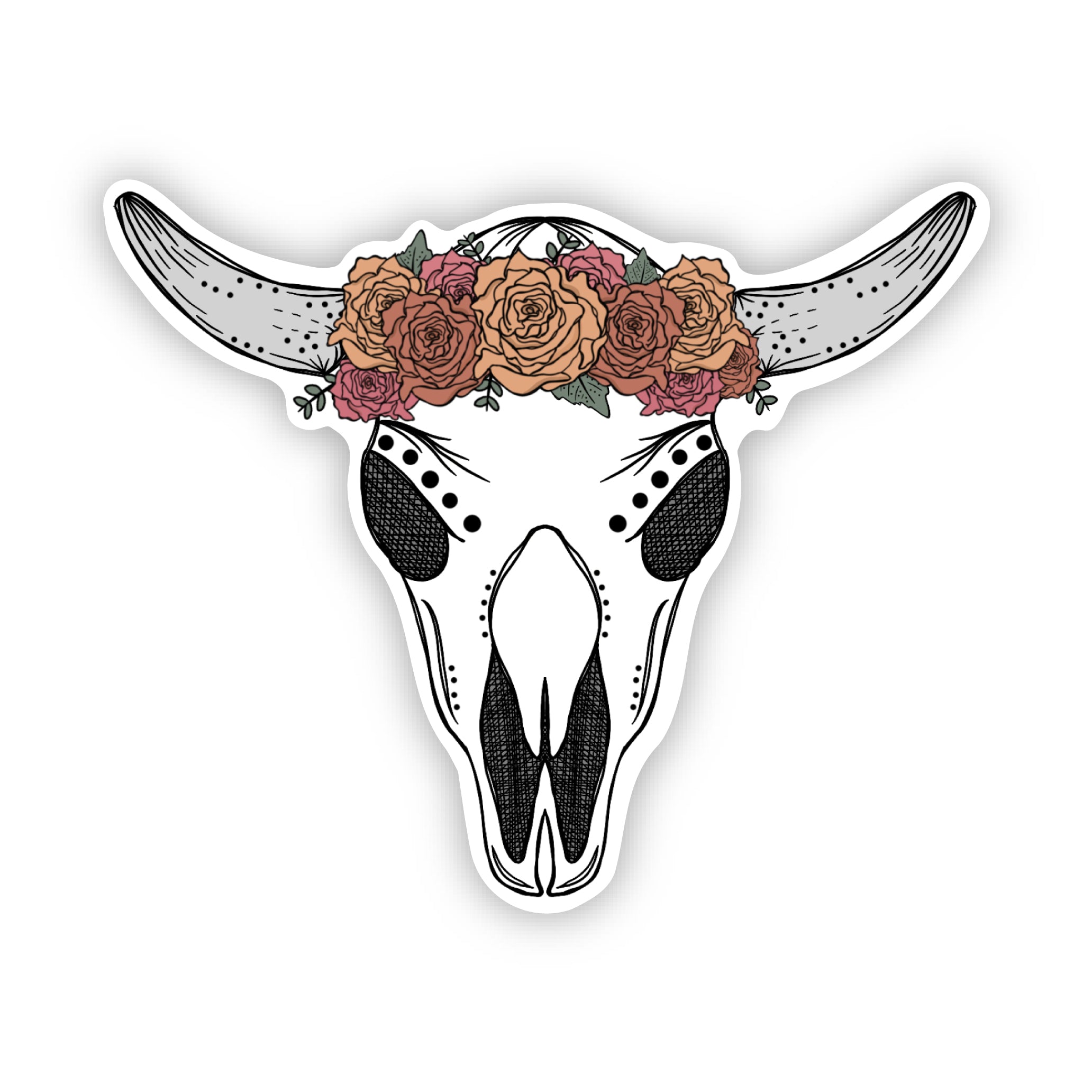 Longhorn Skull Sticker – Jami Creates